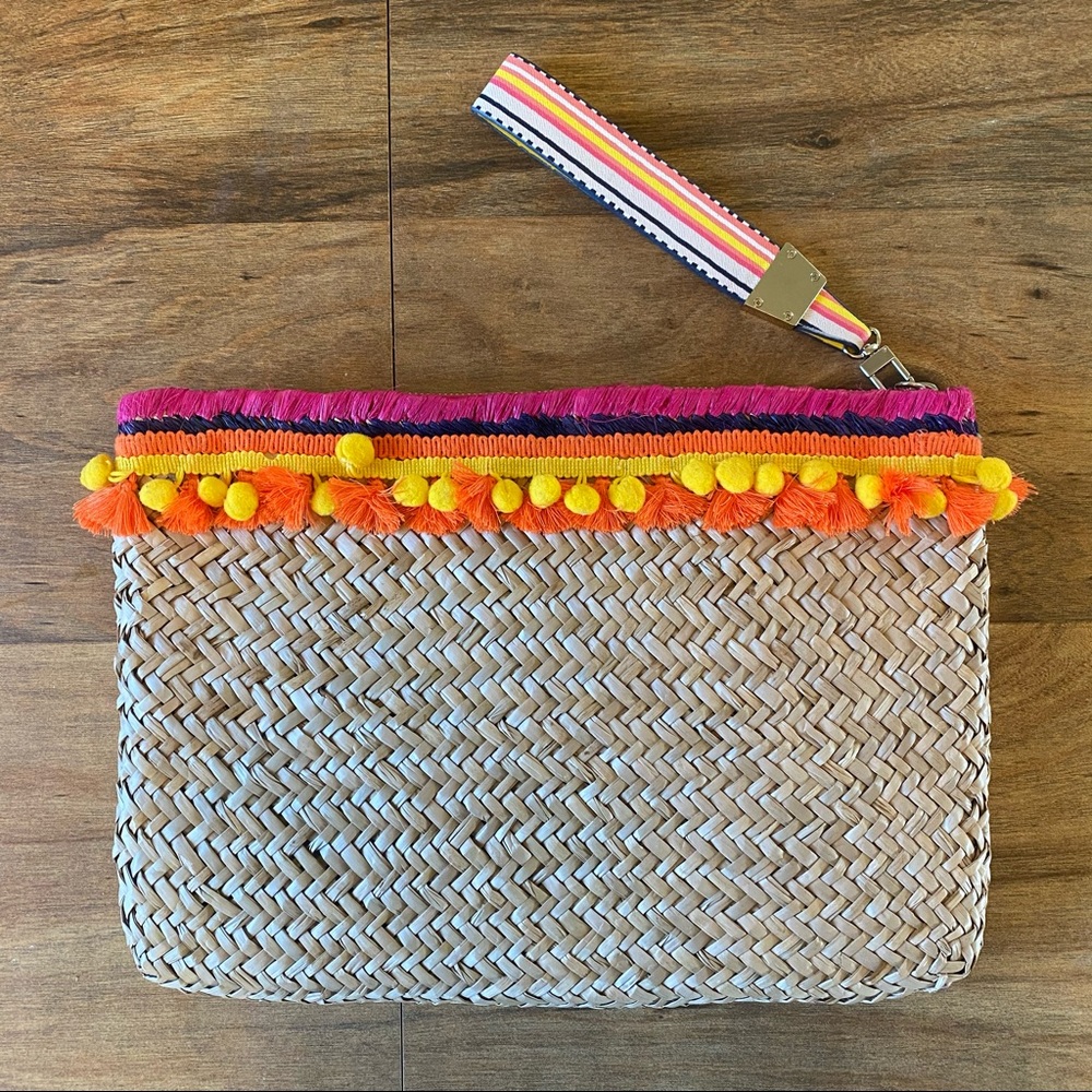 Trina Turk Rattan Purse/Rattan Clutch/Beach Bag - Gem